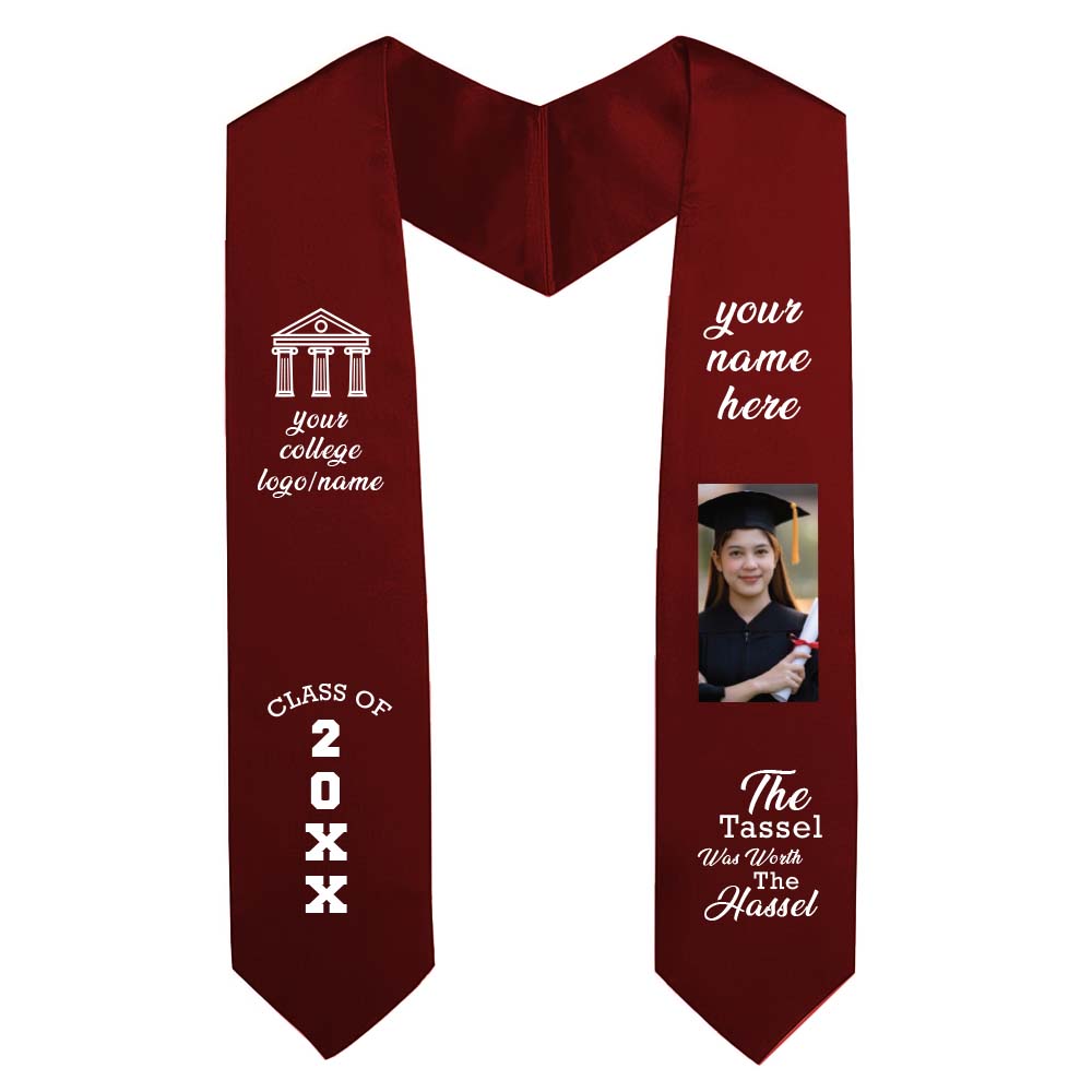 University Graduation Stole With Photo & Logo - My Grad Stoles